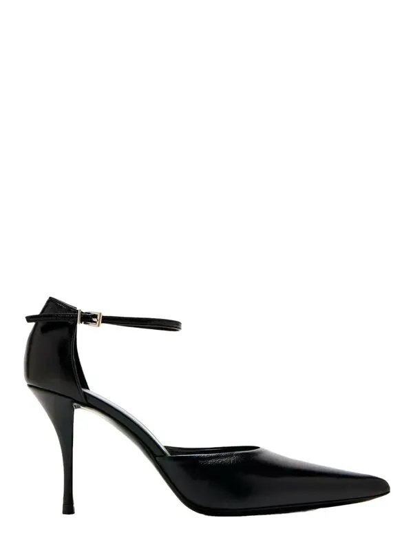 JUDE 90mm Ankle-strap Court Pumps - Black