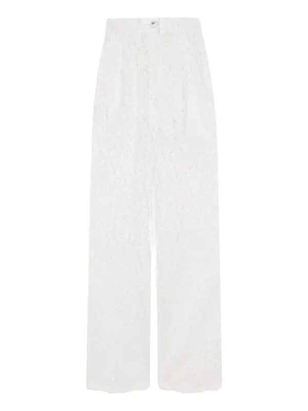 Dolce & Gabbana Flared Floral Cordonetto Lace Pants - White