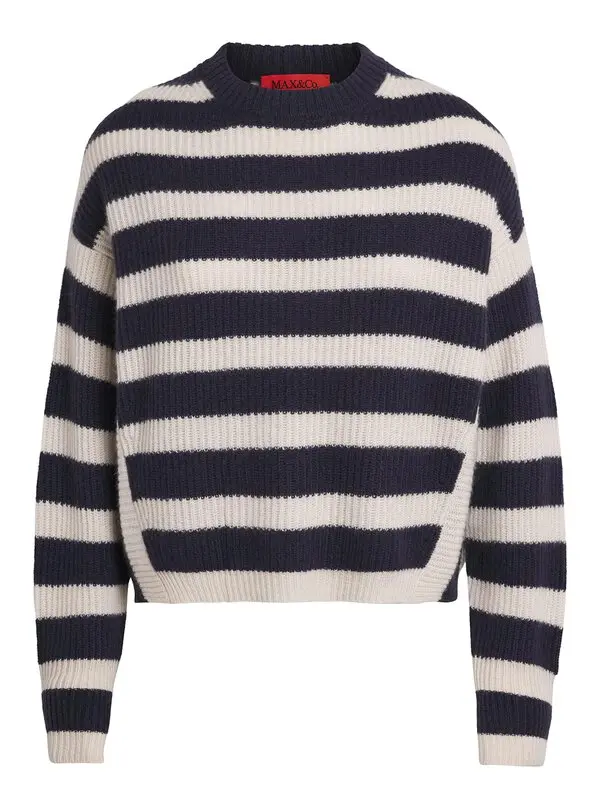 Max & Co. Striped Cashmere Sweater - White
