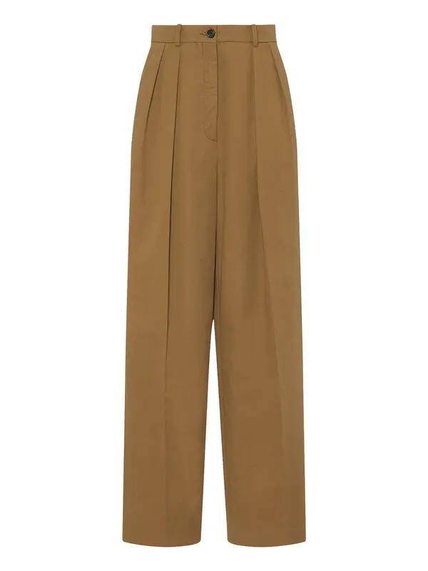 THE ROW Igor Wide-leg Tailored Trousers - Brown