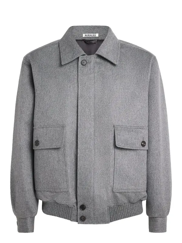 Auralee Cashmere Bomber Jacket - Grey