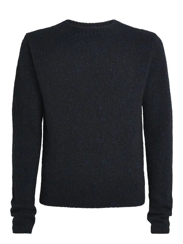 Auralee Cashmere Speckled Crew Neck Sweater - Green
