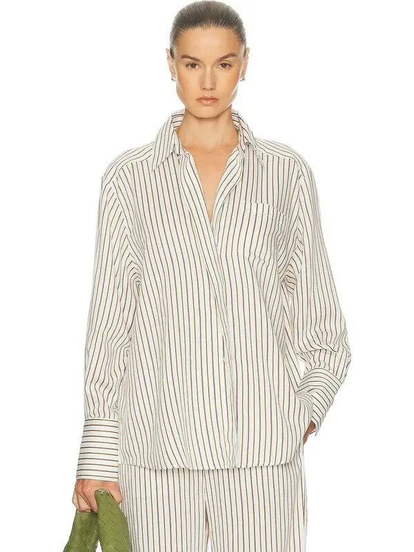 HOUSE OF DAGMAR Fluid Stripe Shirt - Cream White