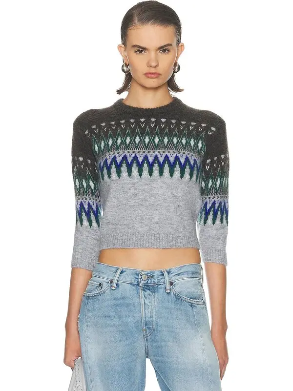 Acne Studios Kordics Nordic Shrunken Sweater - Multi Grey
