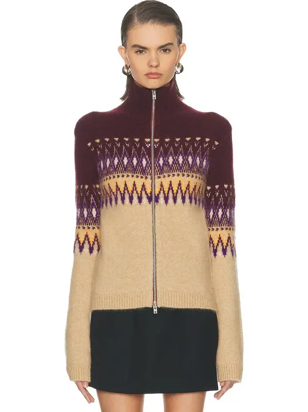 Acne Studios Kordica Nordic Shrunken Sweater - Orange & Purple