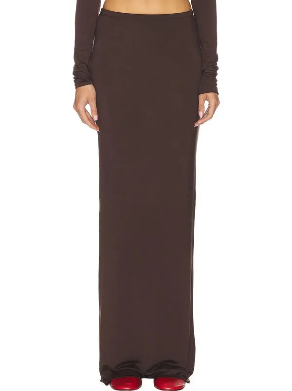 Eterne Maxi Soft Jersey Skirt - Espresso