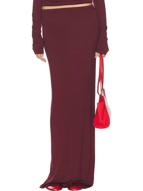 Eterne Maxi Soft Jersey Skirt - Oxblood