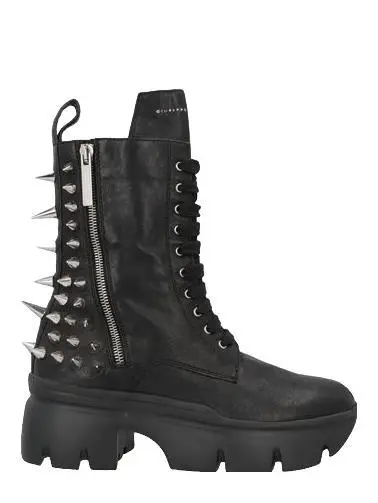 GIUSEPPE ZANOTTI Leather Lace-up Ankle Boots - Black