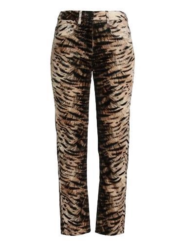 SEVENTY VENEZIA Cotton Tiger-print Straight-leg Pants - Brown