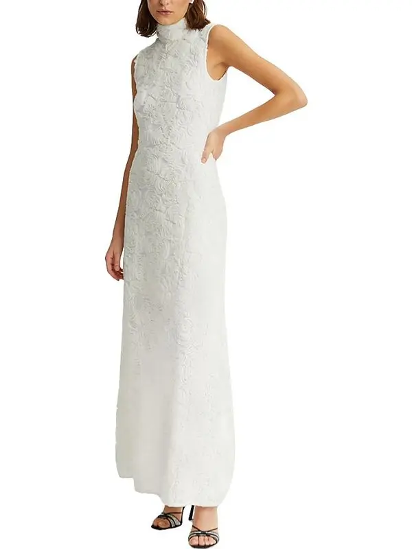 Remain Birger Christensen Flower Mesh Maxi Dress - Egret