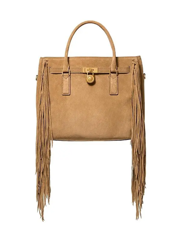 Michael Kors Hamilton Moderne Large Suede Satchel - Husk