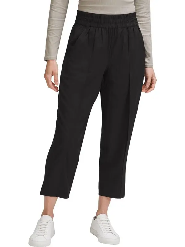 Lululemon Front-pleat Tapered Cropped Pants - Black