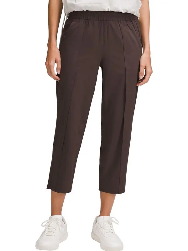 Lululemon Front-pleat Tapered Cropped Pants - Espresso