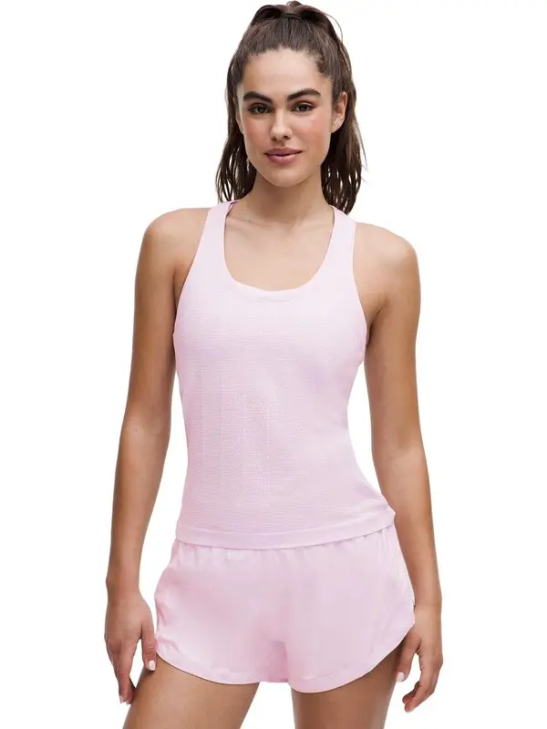 Lululemon Swiftly Pointelle Racerback Tank Top - Herringbone Dot Pink Organza