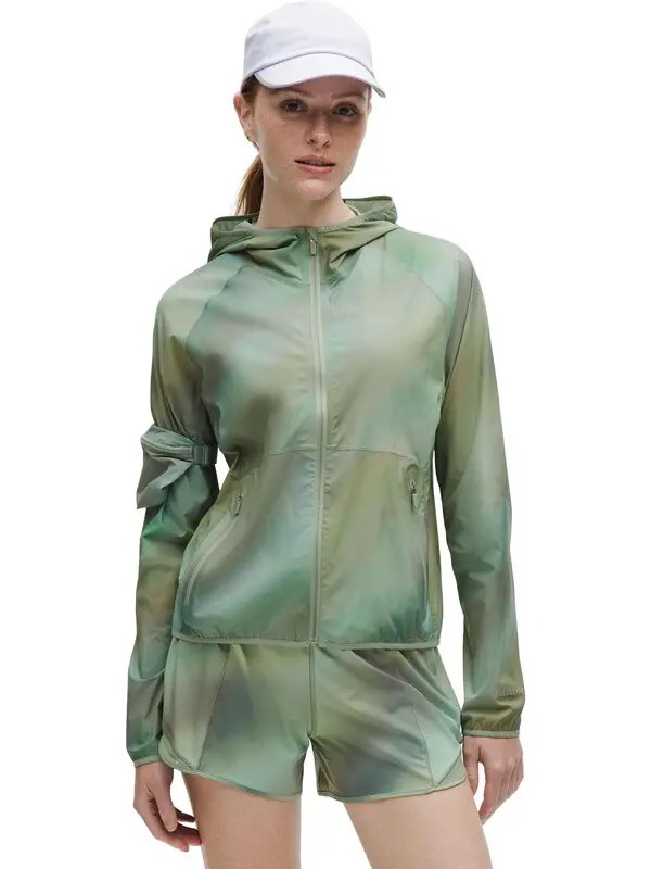 Lululemon Packable Trail Running Jacket - Chroma Drift Green Multi
