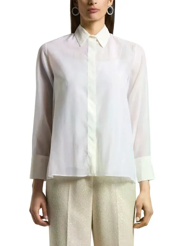 Peserico Embroidered-collar Shirt - White