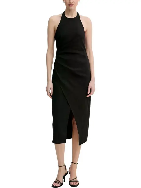 A.L.C. Halterneck Draped Midi Dress - Black