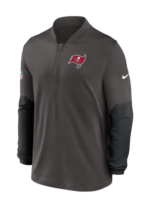 Nike Tampa Bay Buccaneers Feel The Pressure Dri-fit Nfl 1/2-zip Top - Grey