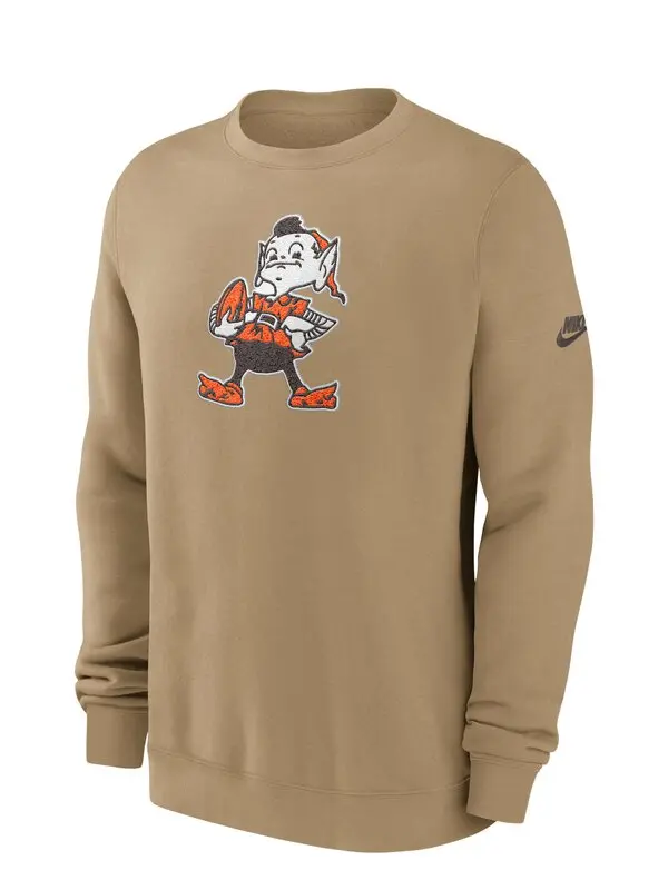 Nike Cleveland Browns Swing Pass Rewind Club Nfl Pullover Crew - Brown