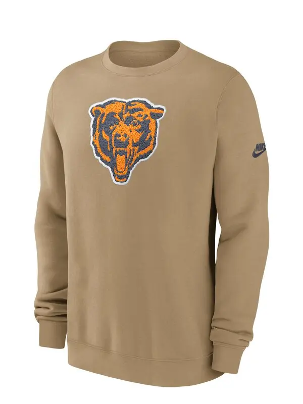 Nike Chicago Bears Swing Pass Rewind Club Nfl Pullover Crew - Brown