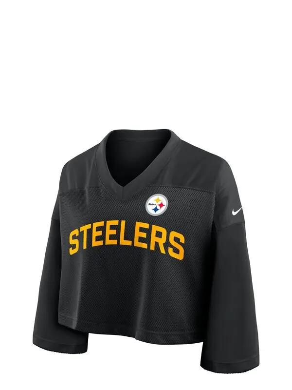 Nike Pittsburgh Steelers Dri-fit Nfl Cropped Top - Black