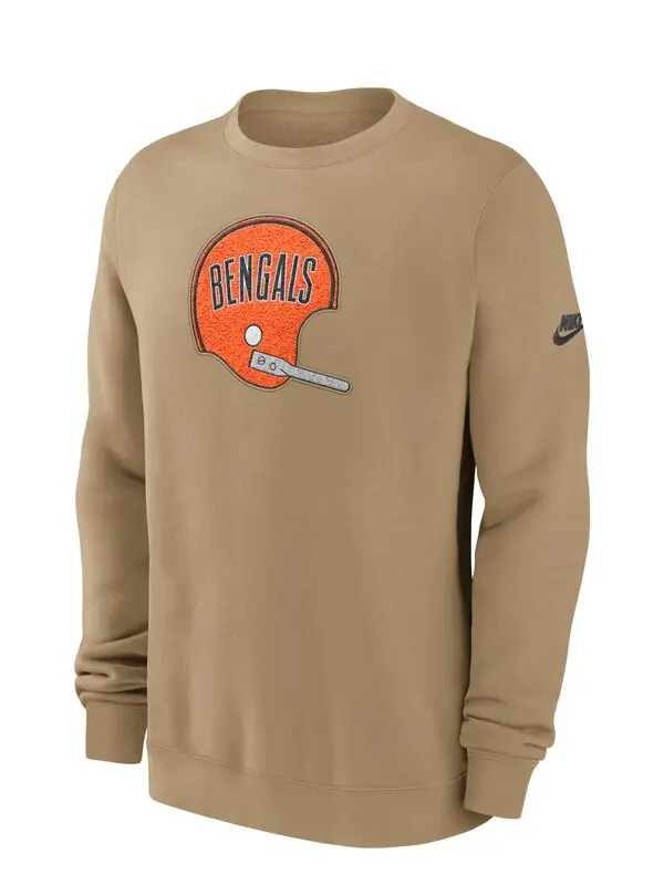 Nike Cincinnati Bengals Swing Pass Rewind Club Nfl Pullover Crew - Brown
