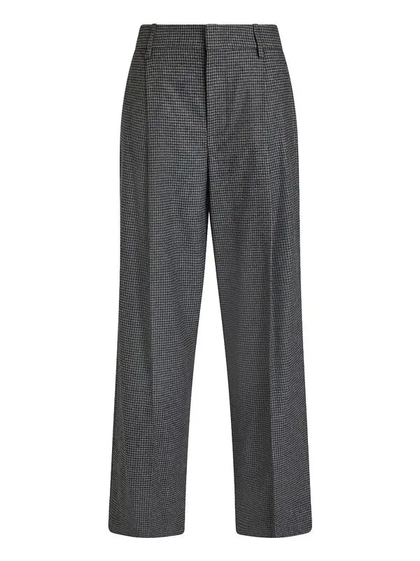 Vince Checked Tweed Wide-leg Pants - Anthracite