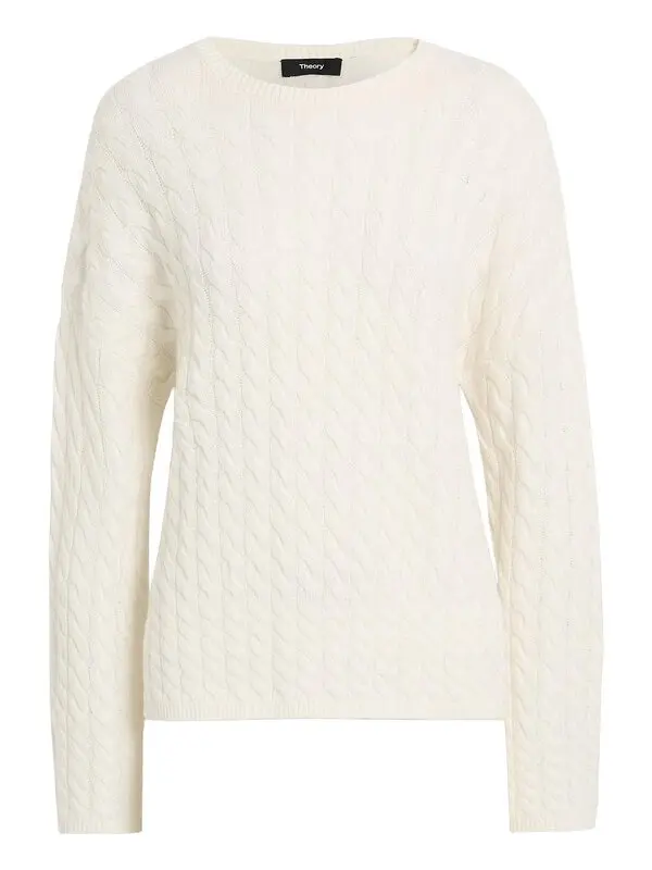 Theory Karenia Cable-knit Merino Wool-blend Sweater - Ivory
