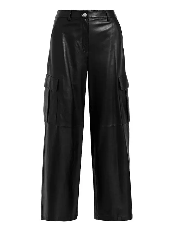 Theory Leather Wide-leg Pants - Black