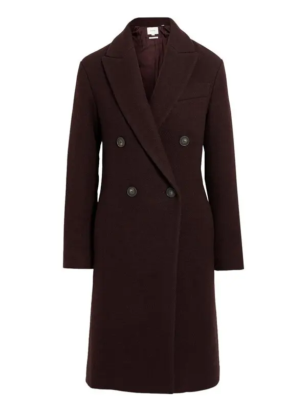 Vince Double-breasted Wool-blend Coat - Dark Brown