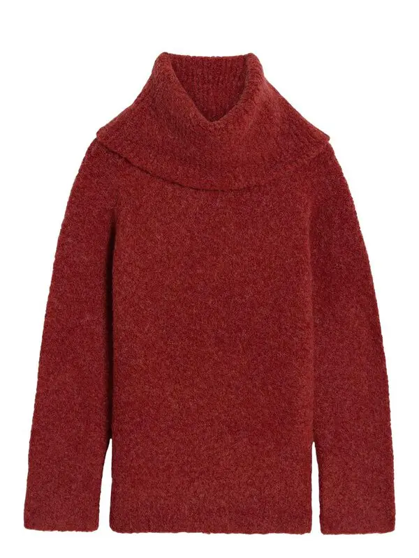 Vince Brushed Bouclé-knit Turtleneck Sweater - Brick