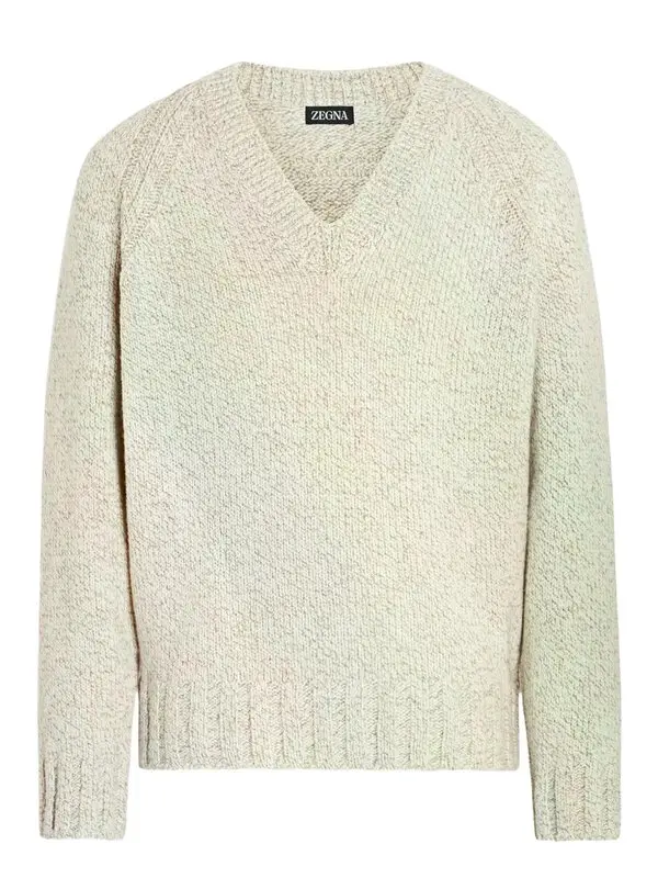 Zegna V-neck Raglan-sleeve Sweater - Neutrals
