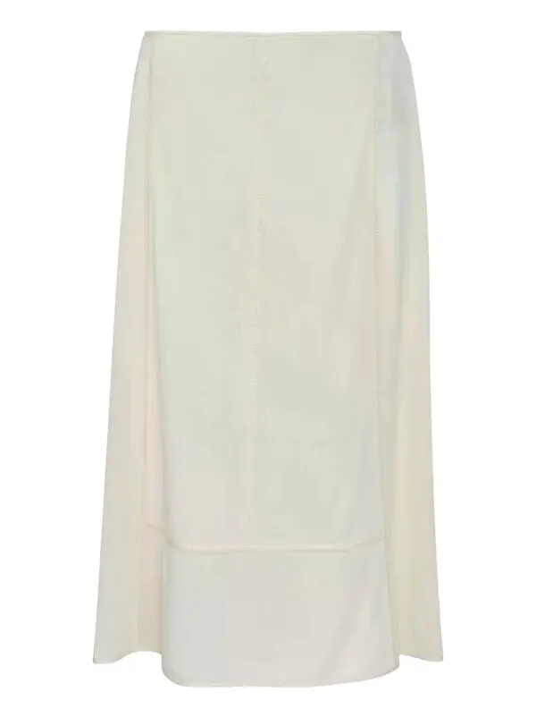 JIL SANDER Crepe Fluid Midi Skirt - Neutrals