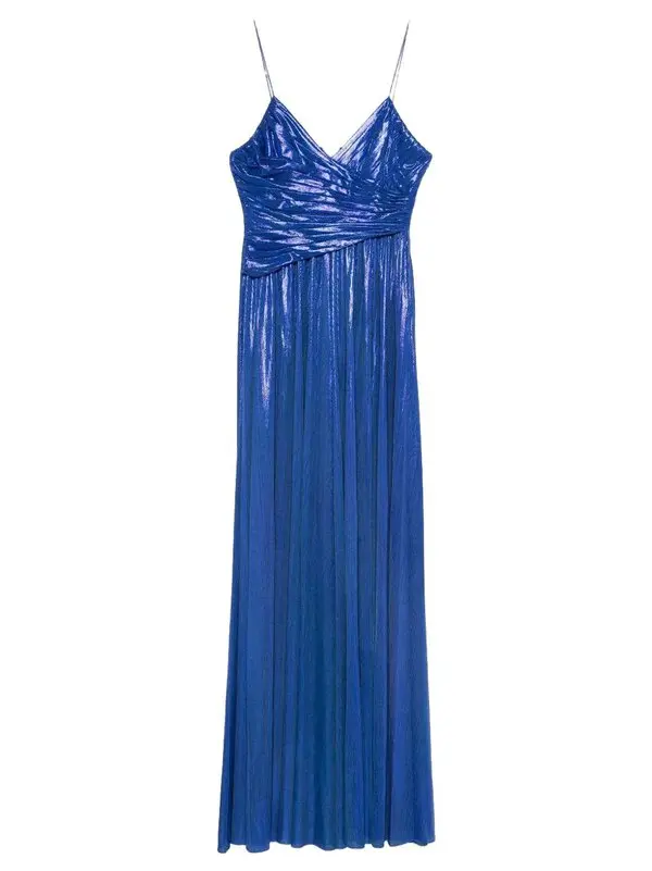 Retrofete Metallic-effect Maxi Dress - Blue