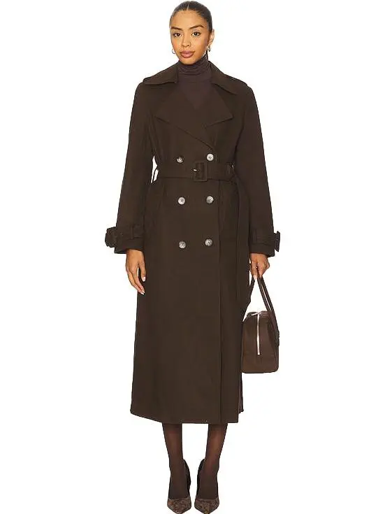 SAU LEE Nevada Trench Coat - Espresso