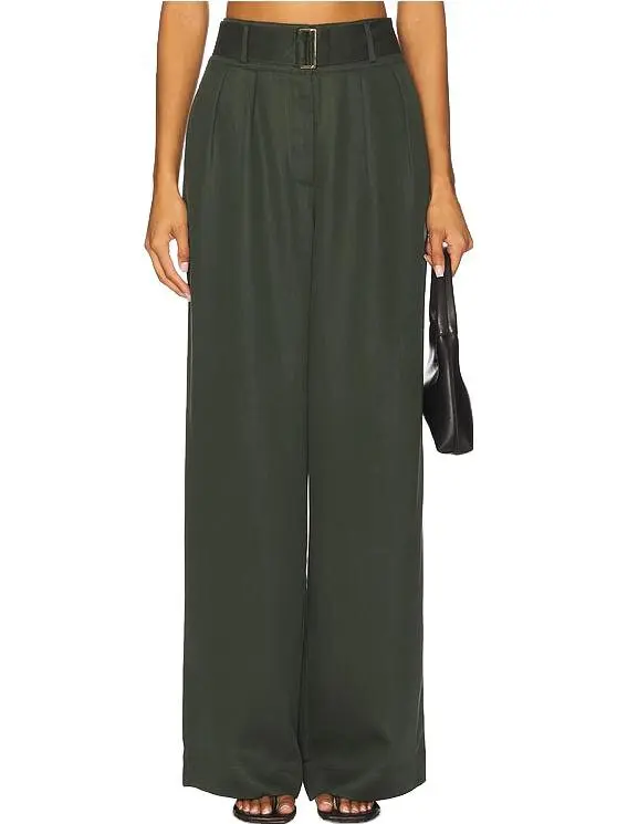 HEVRON Alina Wide-leg Pant - Deep Forest