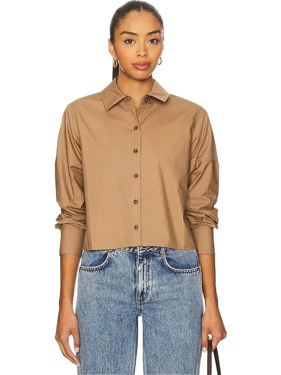 HEVRON Amita Top - Khaki