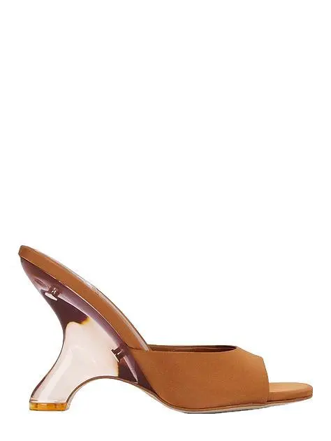 Jeffrey Campbell Mew-2 Mule - Tan Satin Combo