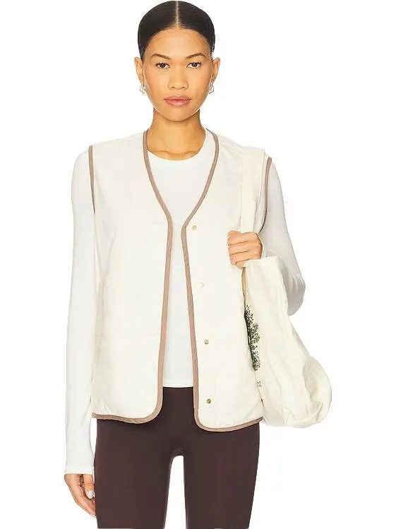 Varley Lori Reversible Gilet - Birch & Ash Taupe