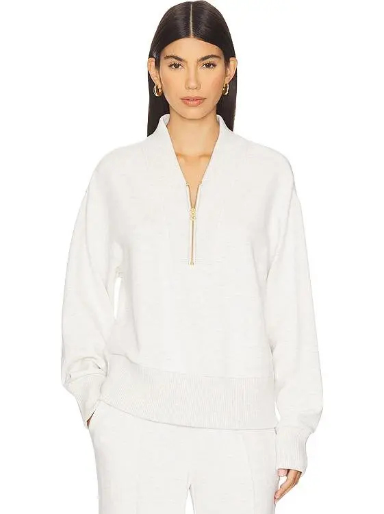 Varley Sally Half Zip Sweatshirt - Ivory Marl