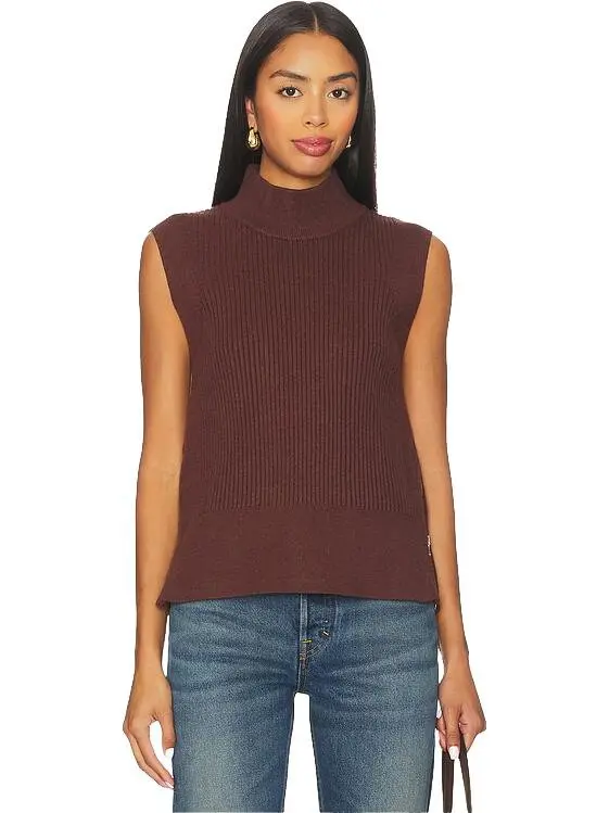 Varley Lois High Neck Tank Top - Deep Mahogany