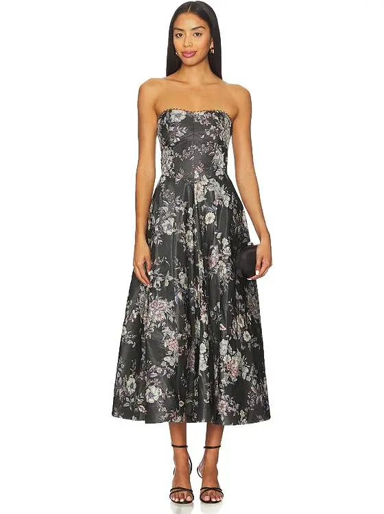 V. CHAPMAN Hazel Dress - Black Lilibet Brocade
