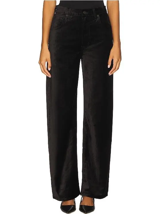 Citizens Of Humanity Ayla Baggy In Velvet - Black