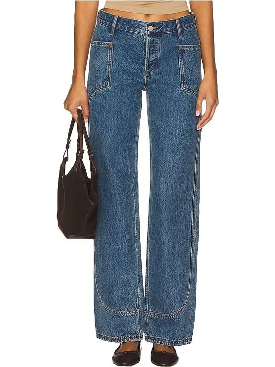 Still Here Supply Wide Leg Jeans - Classic Blue