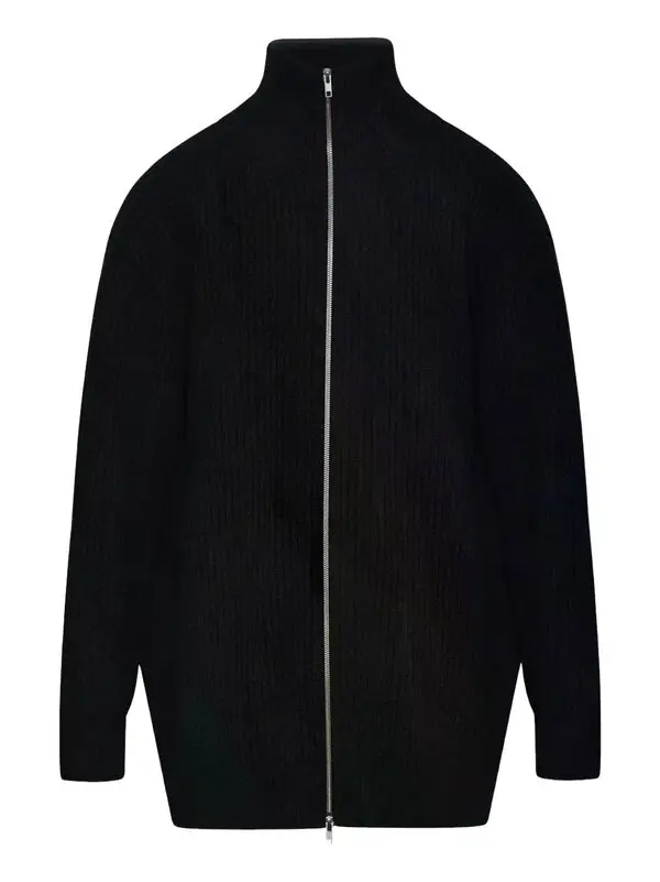 MAISON MARGIELA Zip-front Ribbed Jacket - Black