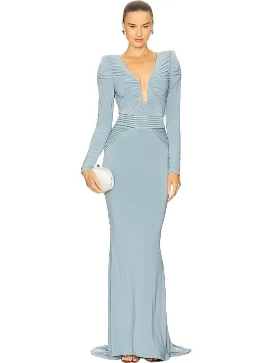 ZHIVAGO Bloom Gown - Dusty Blue