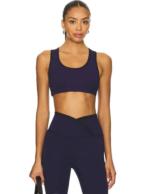Year Of Ours Court Sports Bra In Navy - Navy & Black