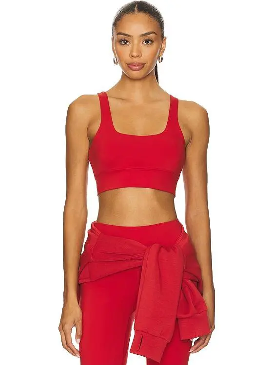 Varley Free Soft Cori Sports Bra In Red - Lava Falls