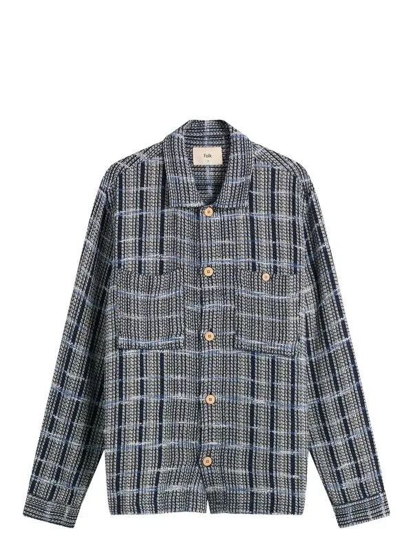 Folk Patch Overshirt - Blue Tapestry