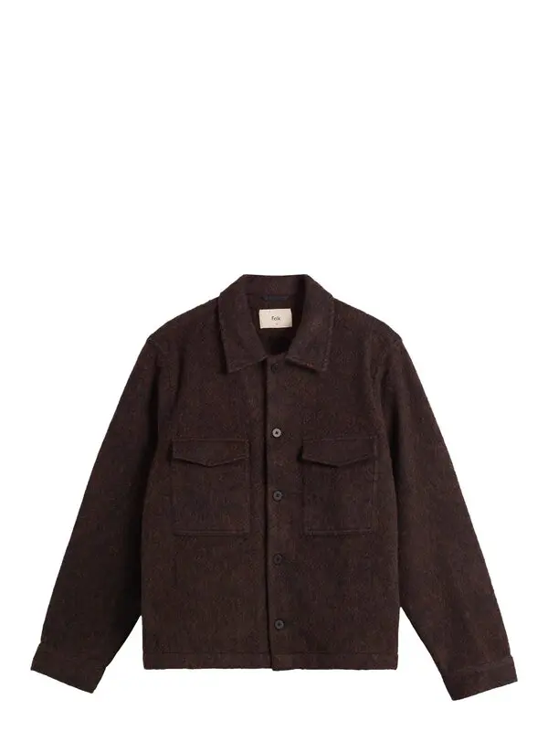 Folk Zaki Jacket - Navy Espresso Brushed Wool